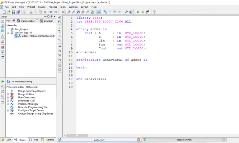 How to Create Your First Project in Xilinx ISE Design Suite - FPGATEK